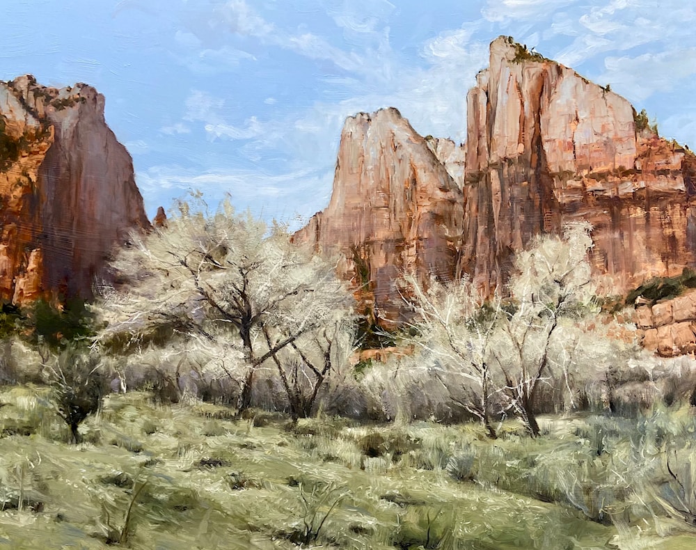 Zion in Spring by Erik Linton - 2 images - Art Renewal Center