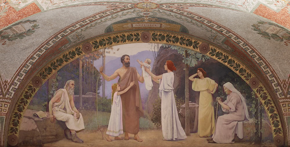 Family mural in lunette from the Family and Education Series-Library of ...