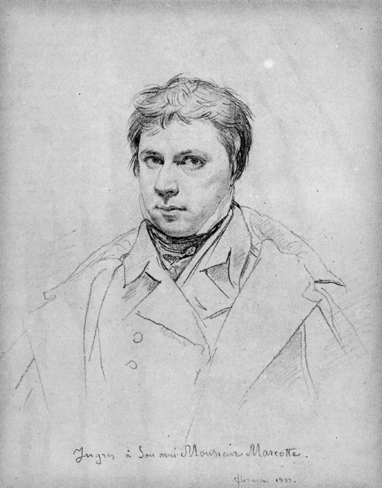 Artist as depicted in: Self Portrait by Jean Auguste Dominique Ingres ...