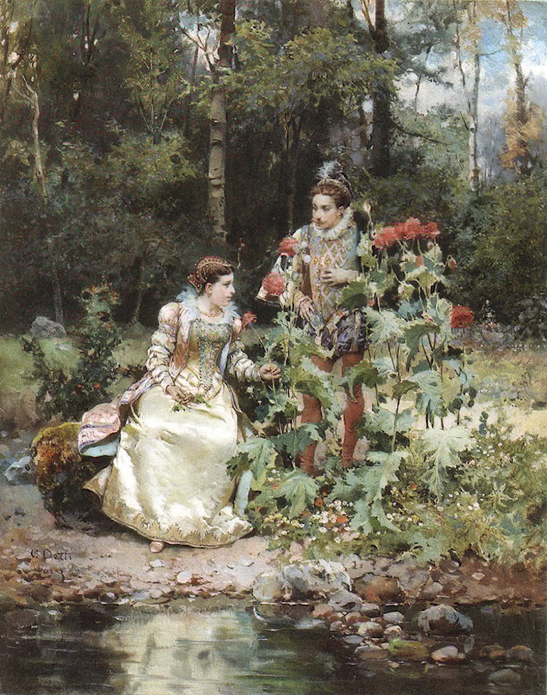 The Courtship by Cesare-Auguste Detti - Art Renewal Center