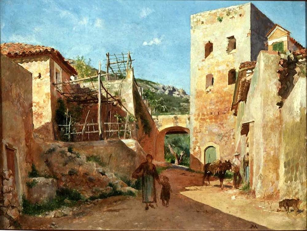 Street Scene near Antibes by Jean-Louis Ernest Meissonier - Art Renewal ...