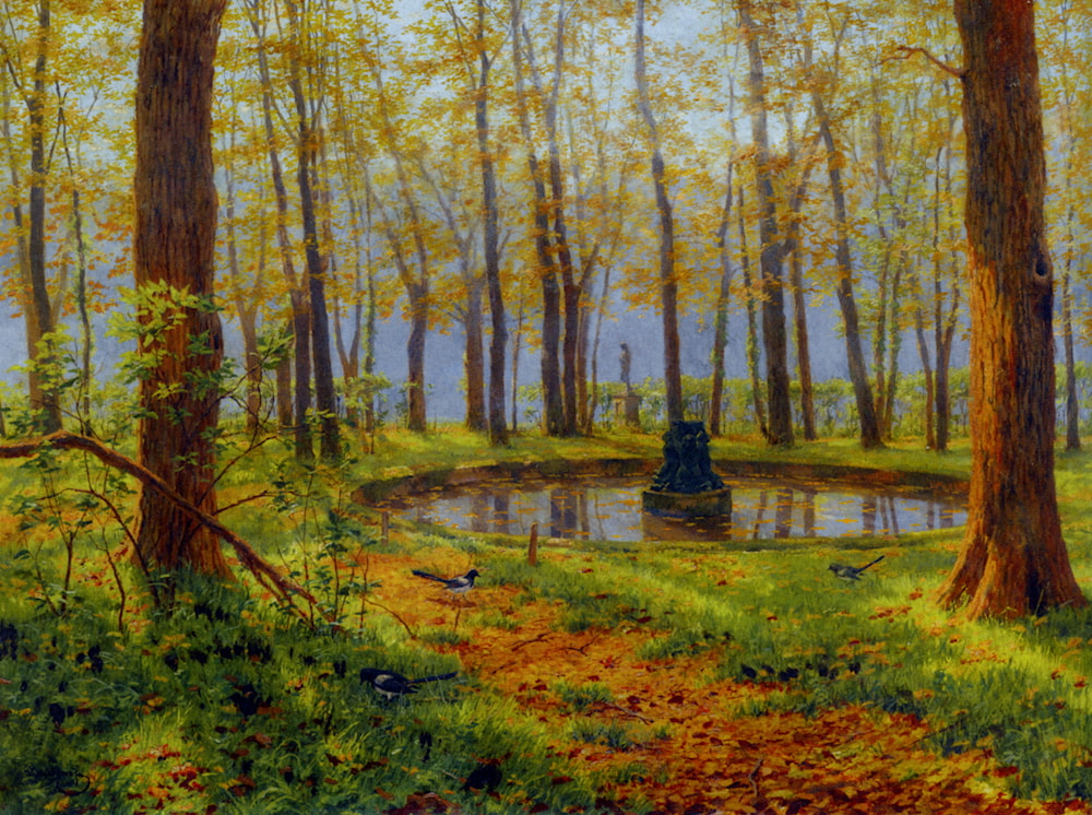 The Park in Autumn by Boris Vasilievich Bessonov - Art Renewal Center