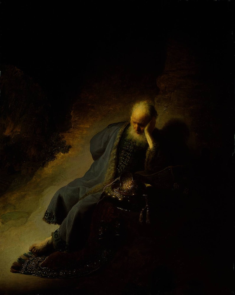 Jeremiah Lamenting the Destruction of Jerusalem by Rembrandt - Art ...