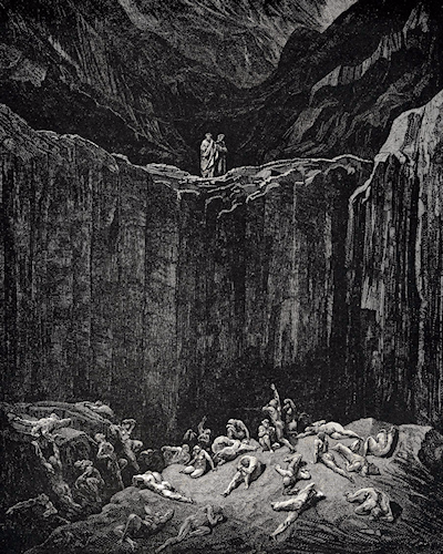 The Inferno, Canto 29, lines 4-6 by Gustave Dore - Art Renewal Center