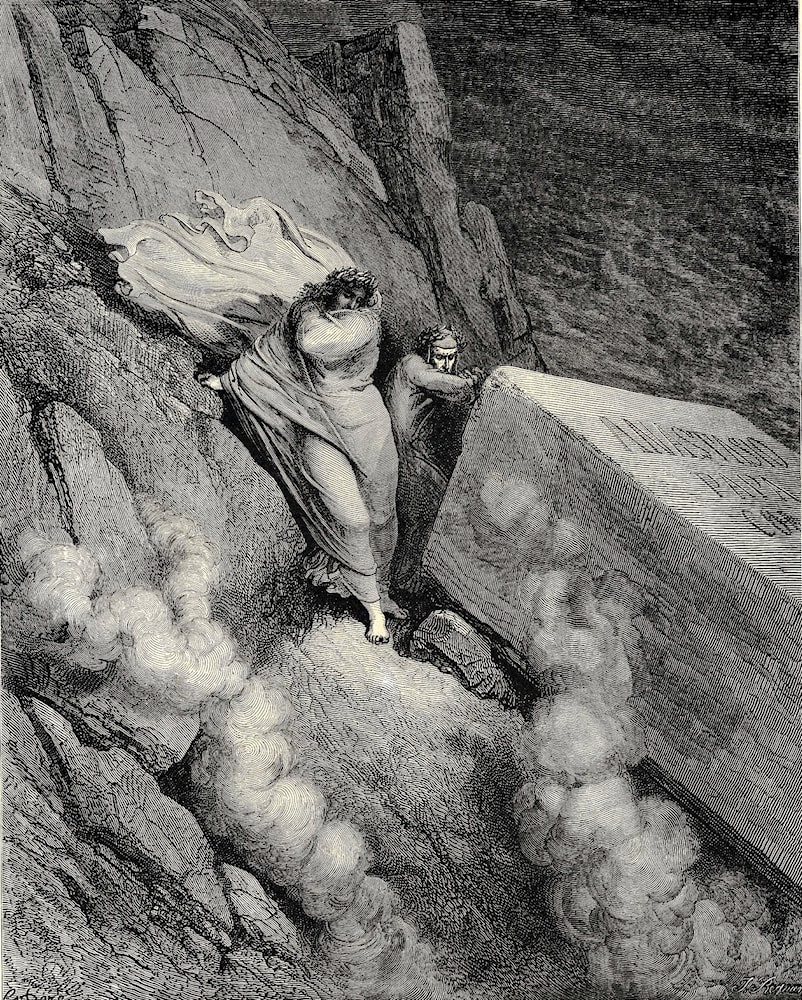 The Inferno, Canto 11, lines 6-7 by Gustave Dore - Art Renewal Center