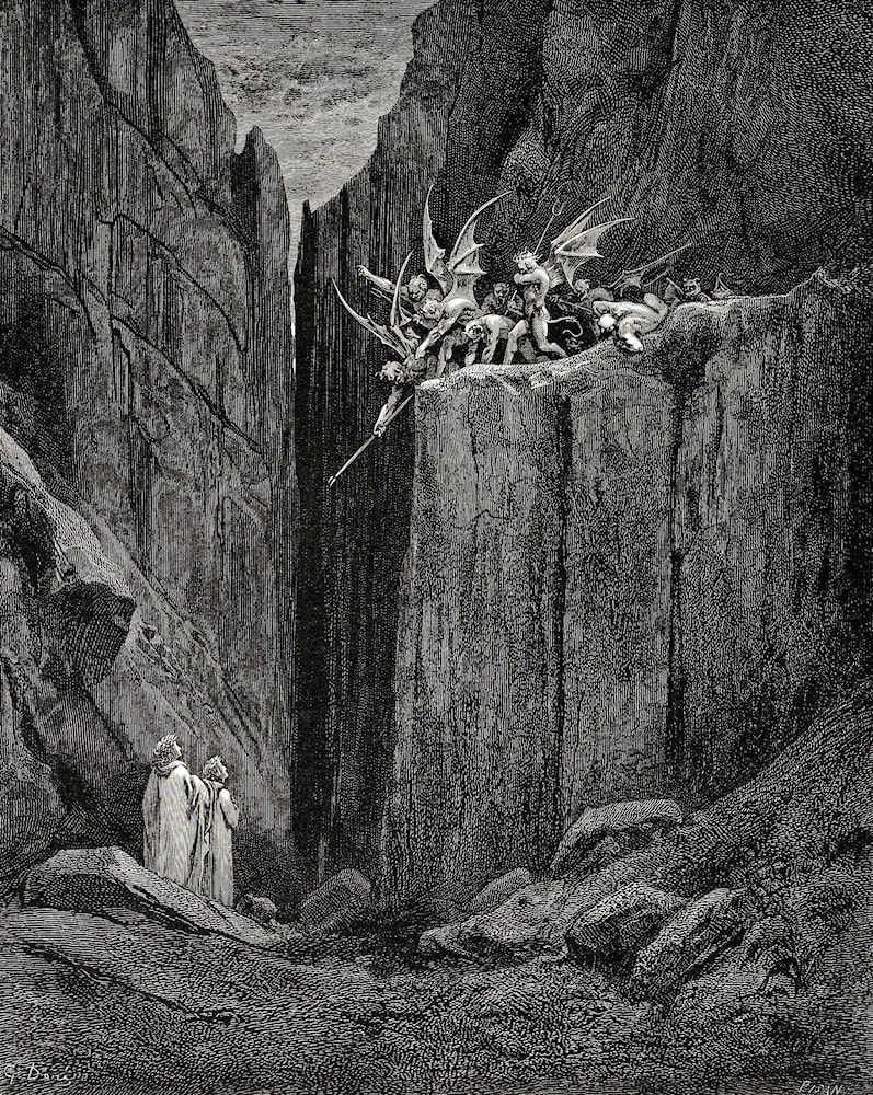 The Inferno, Canto 23, lines 52-54 by Gustave Dore - Art Renewal Center