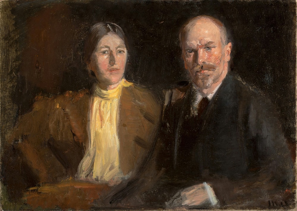 Self-portrait with Anna Ancher by Michael Peter Ancher - Art Renewal Center