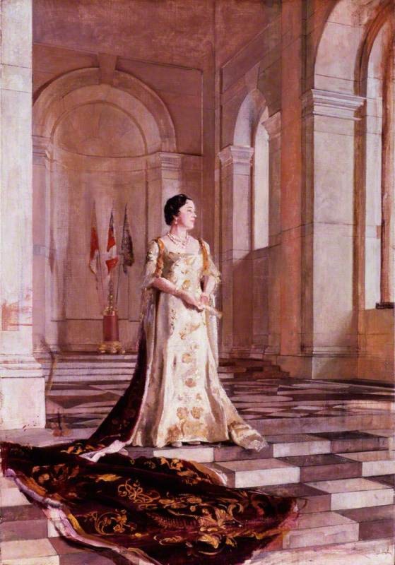 Queen Elizabeth, the Queen Mother by Sir Gerald Kelly - Art Renewal Center