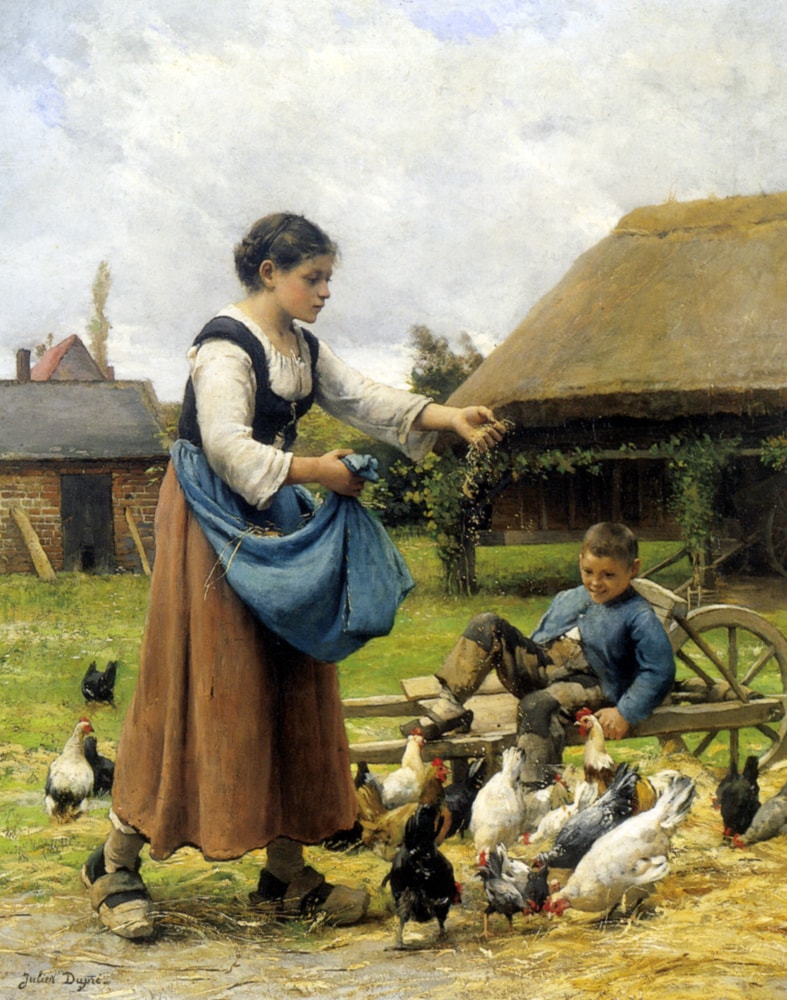 In The Farmyard by Julien Dupre - Art Renewal Center