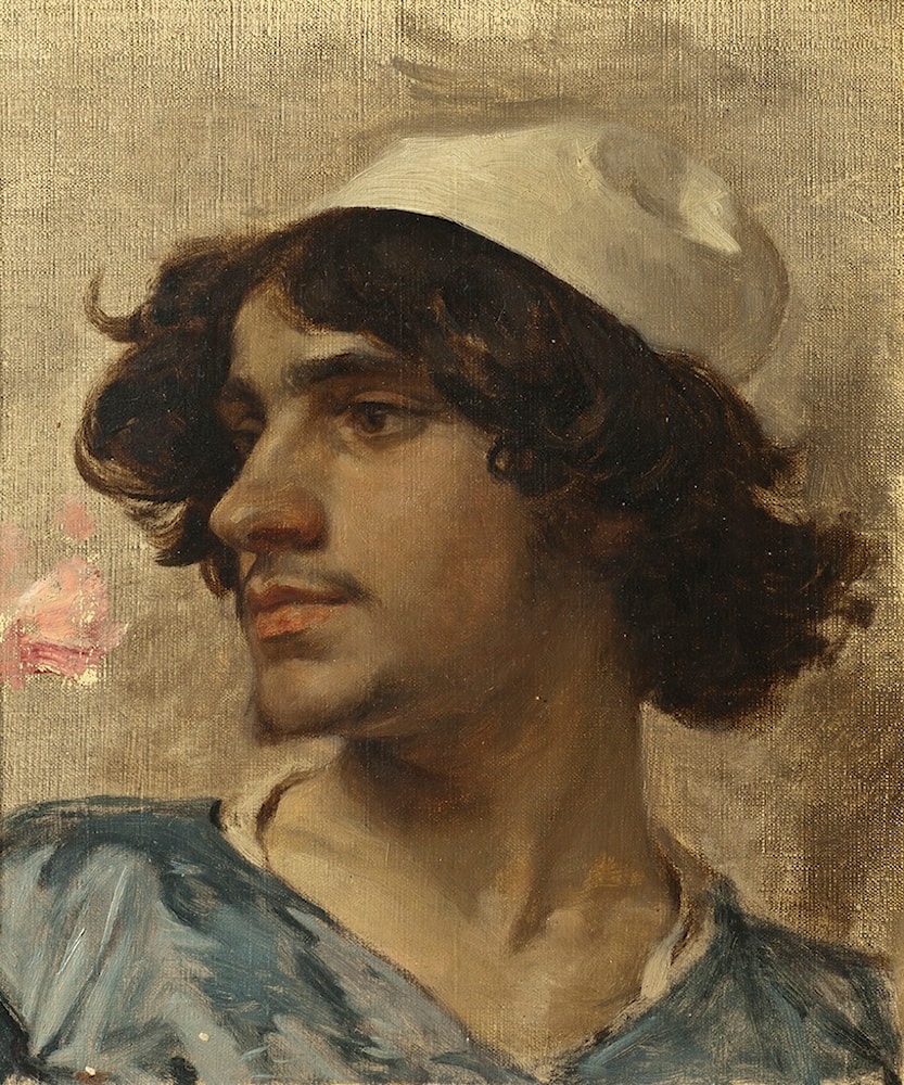 Head of Young man. Study by Charles Bargue - Art Renewal Center