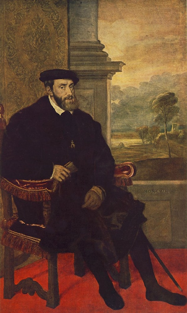 Portrait of Charles V Seated by Titian - Art Renewal Center