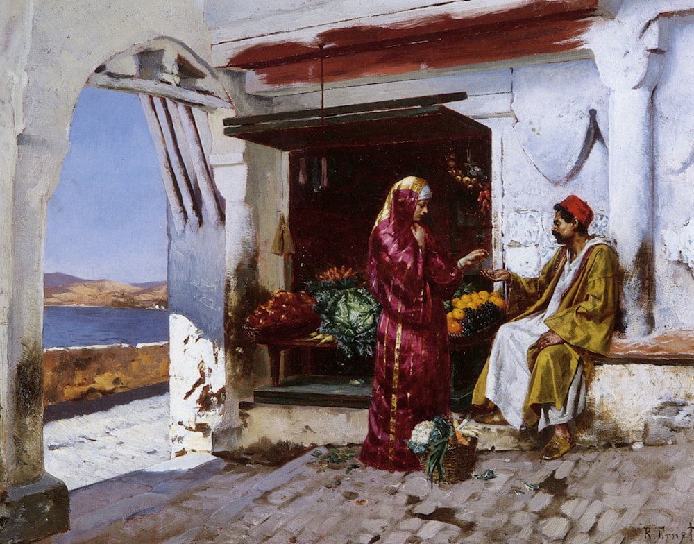 Vegetable Seller by Rudolf Ernst - Art Renewal Center