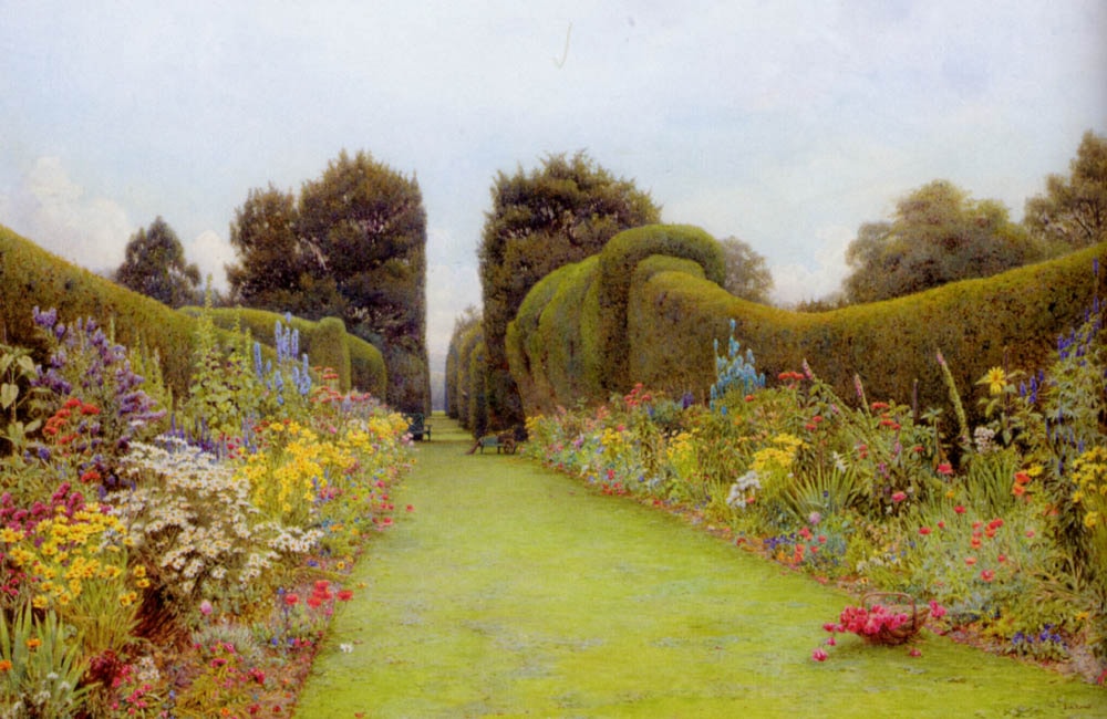 The Garden At Holme Lacey by Ernest Arthur Rowe - Art Renewal Center