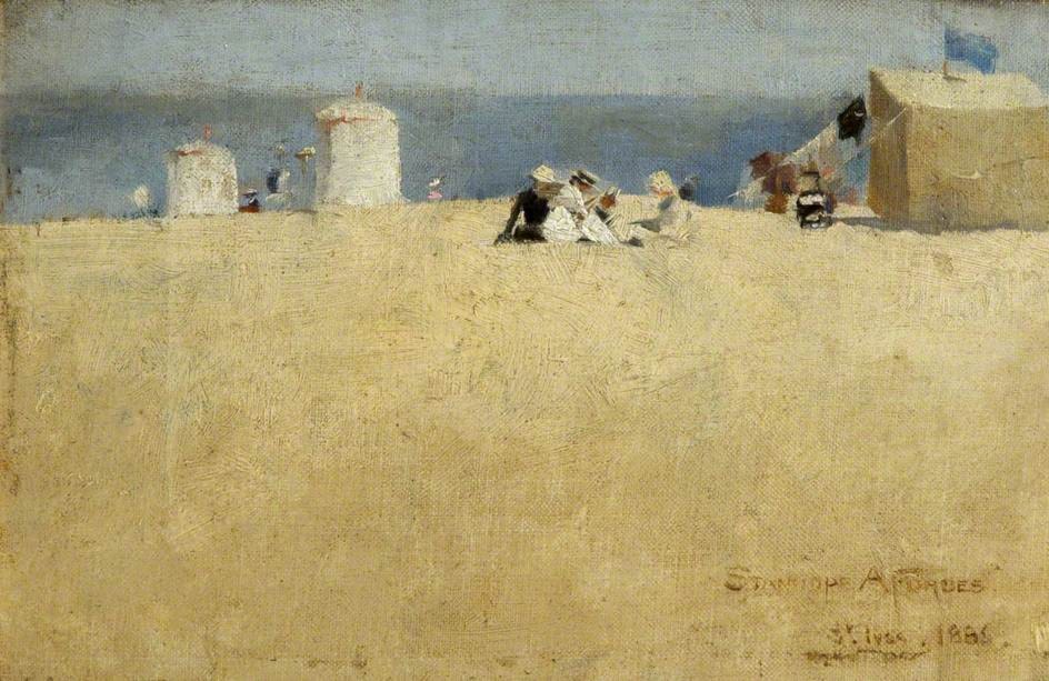 Beach Scene, St. Ives by Stanhope Alexander Forbes - Art Renewal Center