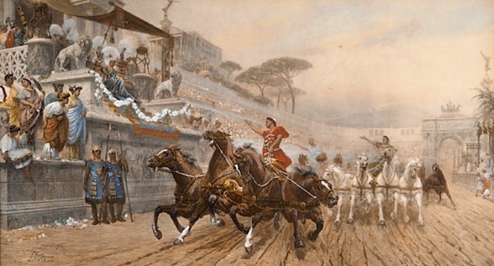 Chariot Race in the Circus Maximus by Ettore Forti - Art Renewal Center