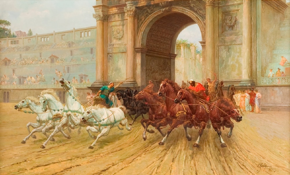 Racing Chariots Entering the Circus Maximus by Ettore Forti - Art Renewal Center
