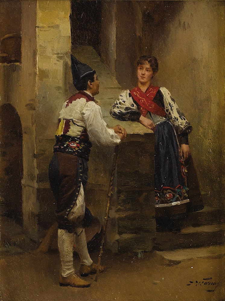 Conversation in a Courtyard by Mariano Jose Maria Bernardo Fortuny y ...