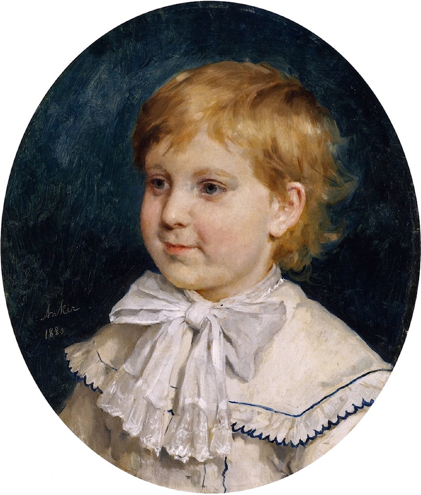 Portrait of a Boy by Albert Anker - Art Renewal Center