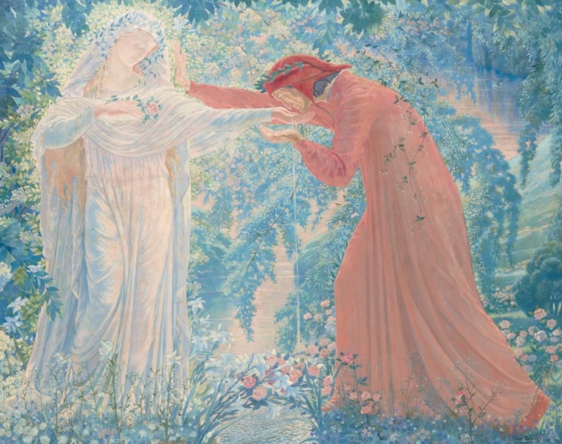 Dante drinking Lethe water by Jean Delville - 3 images - Art Renewal Center