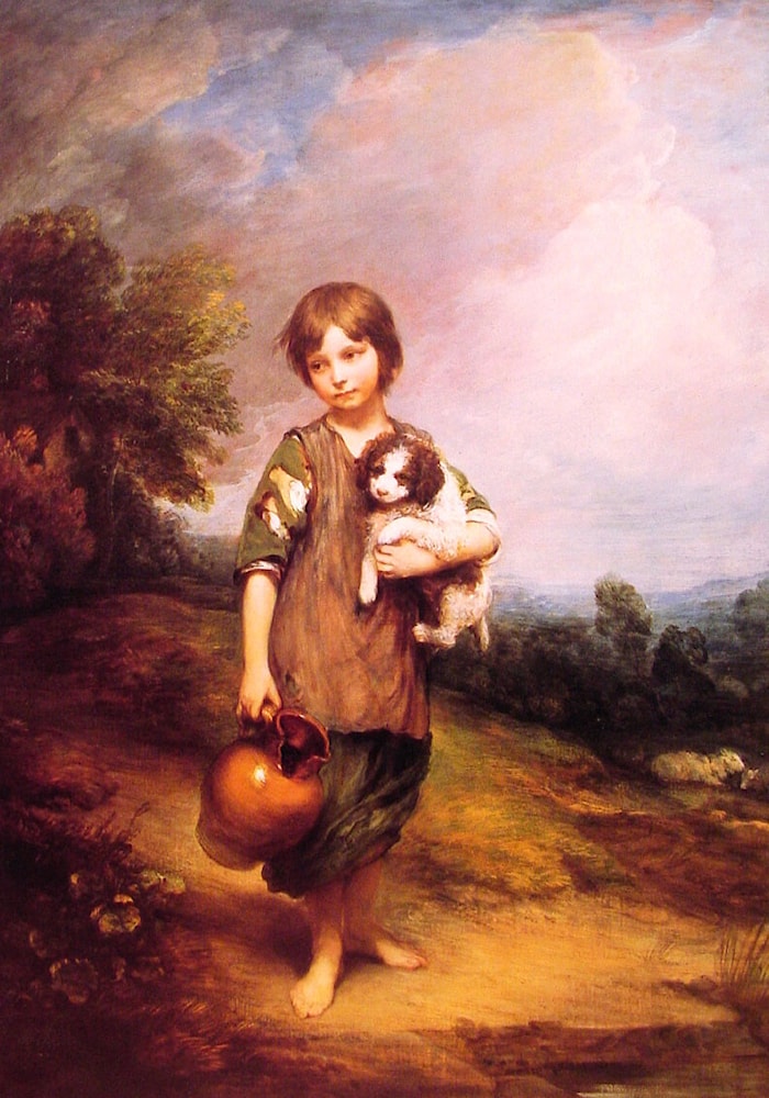 Cottage Girl with Dog and Pitcher by Thomas Gainsborough - Art Renewal ...