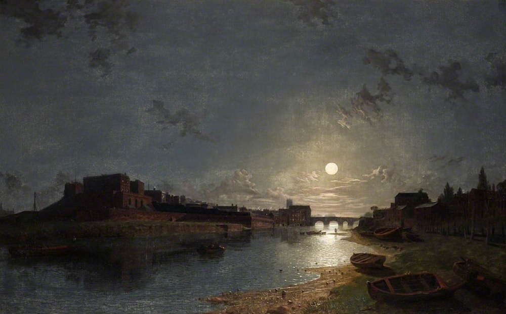 Chester Castle by Moonlight by Henry Pether - Art Renewal Center