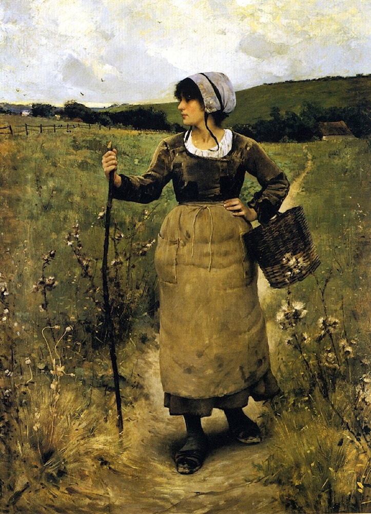 Across the Fields by Charles Sprague Pearce - Art Renewal Center