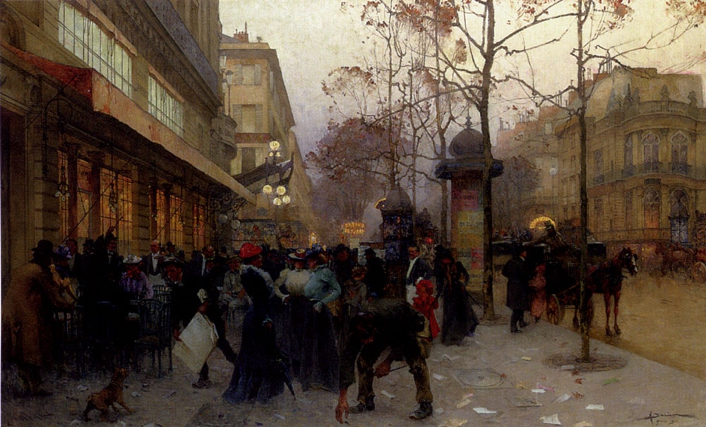 A Busting Street Scene by Henri-Gaston Darien - Art Renewal Center