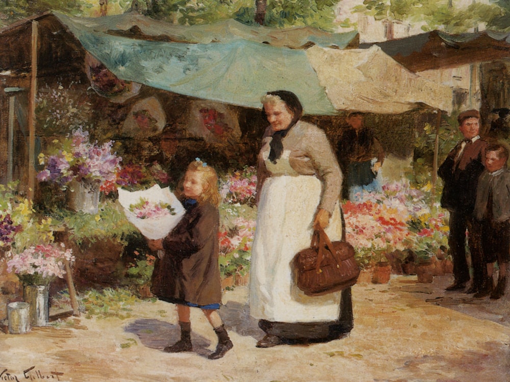 Le Marche aux Fleurs by Victor Gabriel Gilbert - Art Renewal Center