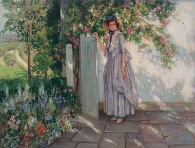 Interior with Two Girls and Parrot by Stephen Reid - Art Renewal Center