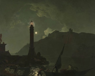 Dovedale by Moonlight by Joseph Wright of Derby - Art Renewal Center