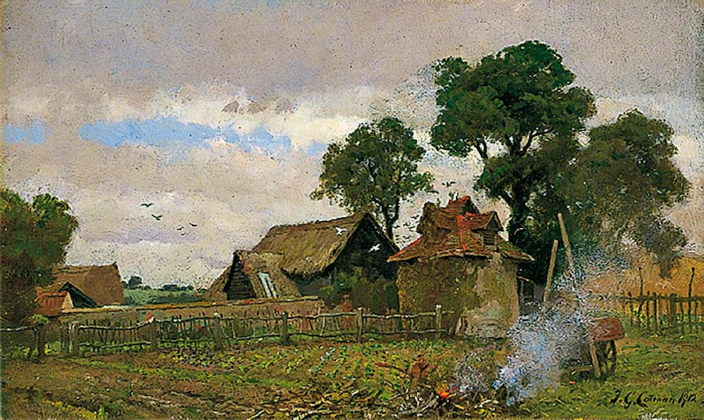 Farmyard and Dovecote, Nettlestead by Frederick George Cotman - Art ...