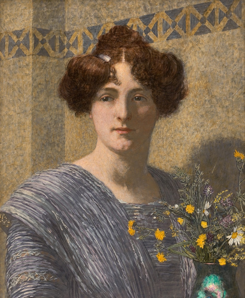 Dame mit Wiesenblumen by Alexander Rothaug - Art Renewal Center