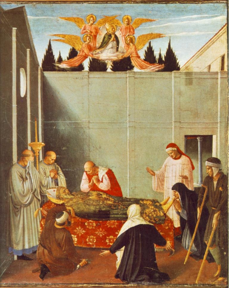 Story of St Nicholas: The Death of the Saint (detail) by Fra Angelico ...
