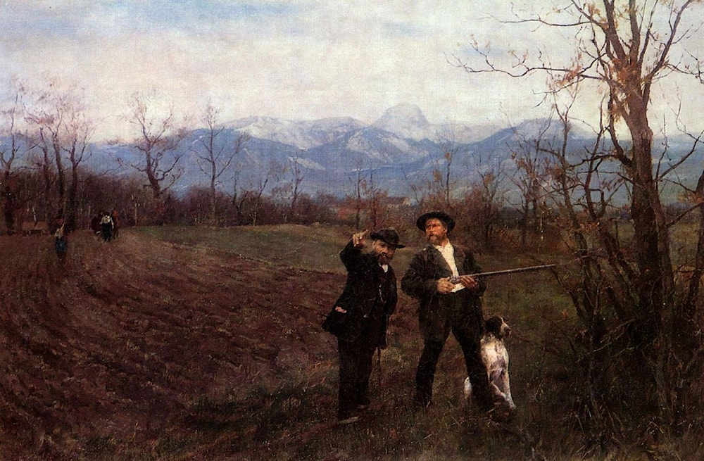 Wilhelm Leibl and Sperl on the hunt by Wilhelm Leibl - Art Renewal Center
