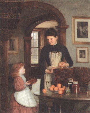 Tommy's School Hamper by Edith Hayllar - Art Renewal Center