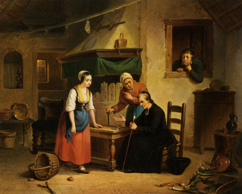 The Visit by Pierre Paul Alouis Hunin - Art Renewal Center