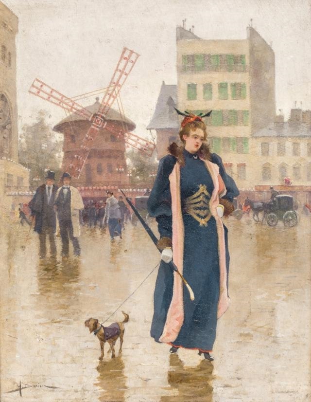 Femme au chien devant le Moulin Rouge by Henri-Gaston Darien - Art ...