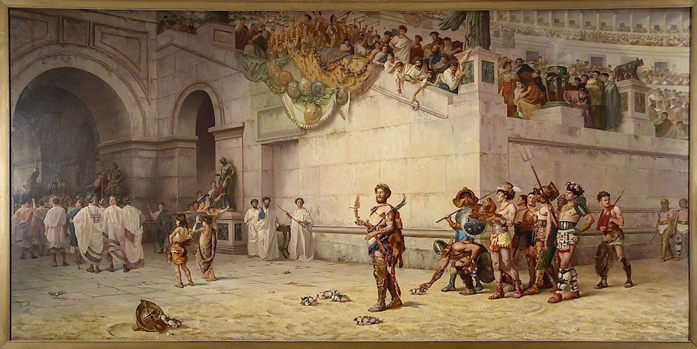 The Emperor Commodus Leaving the Arena at the Head of the Gladiators by Edwin Howland Blashfield ...