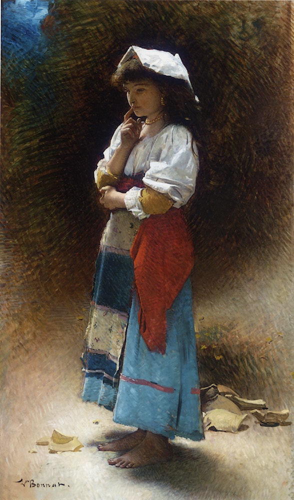 The Broken Pitcher by Leon Bonnat - 2 images - Art Renewal Center