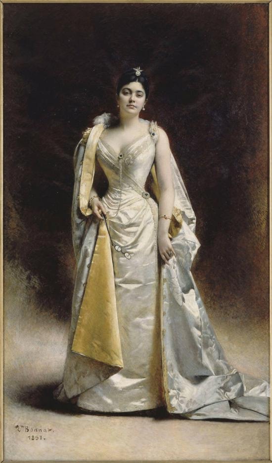 Portrait of Madame Albert Cahen d'Anvers by Leon Bonnat - Art Renewal ...