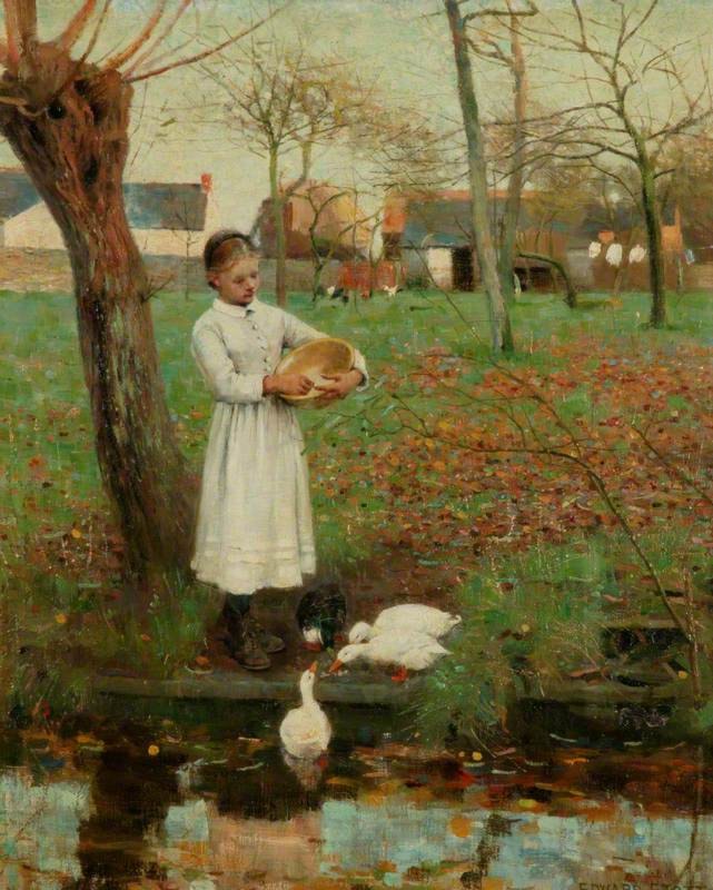 Feeding the Ducks by Edward Stott - Art Renewal Center
