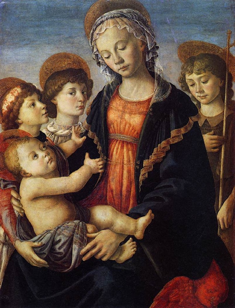 The Virgin and Child with Two Angels and the Young St John the Baptist ...