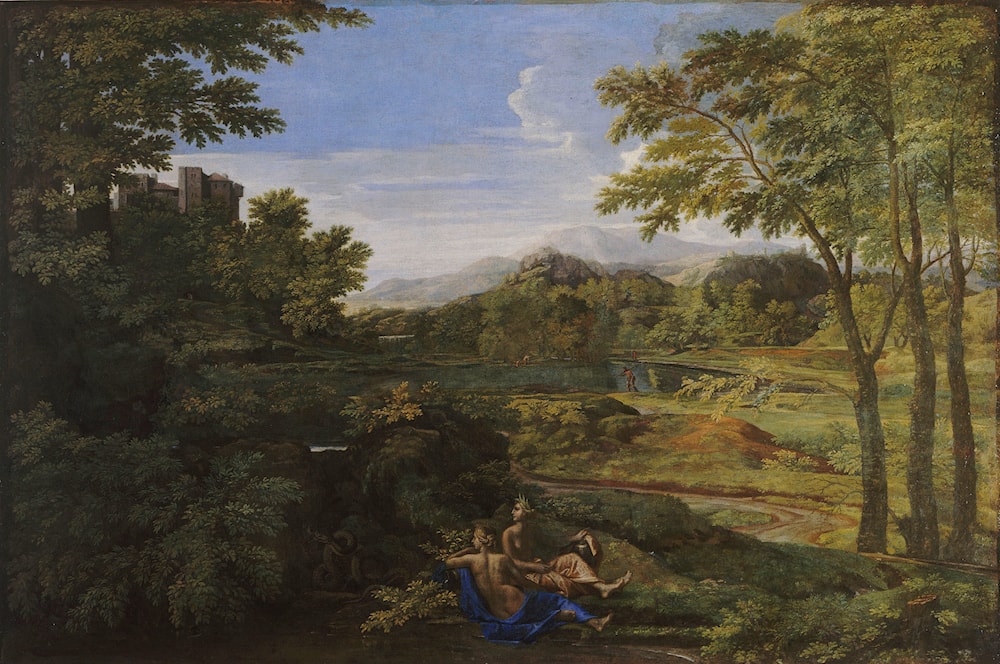 Paysage avec deux nymphes et un serpent by Nicolas Poussin - Art ...