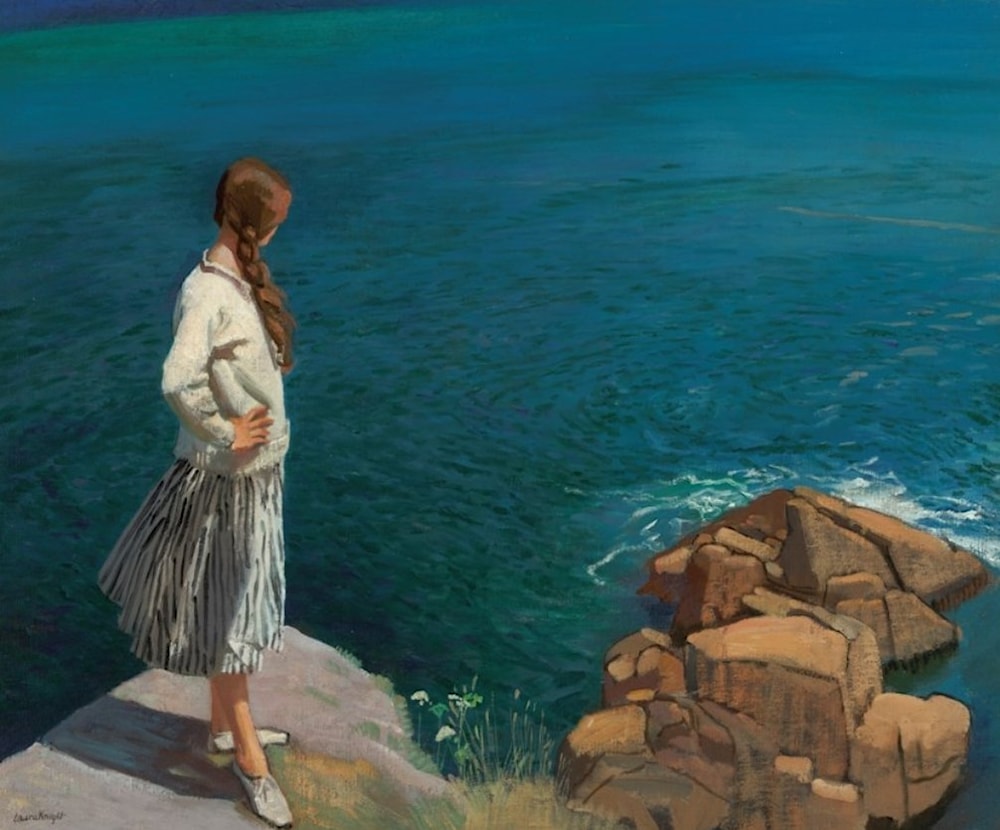 Girl at the Edge of a Cliff by Laura Knight - Art Renewal Center