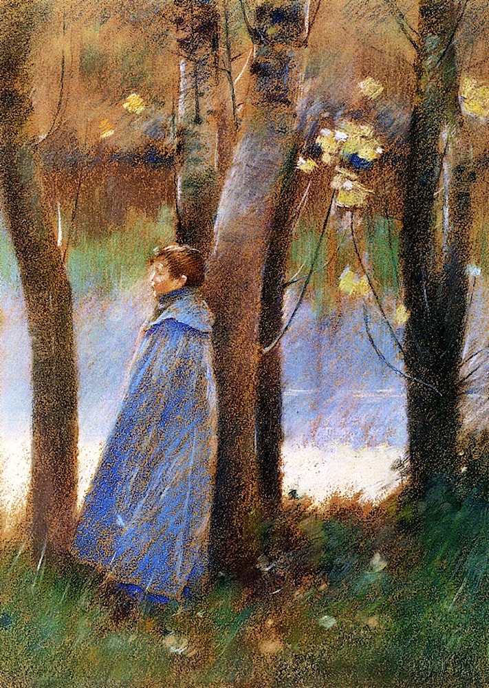 Figure in a Landscape by Theodore Robinson - Art Renewal Center