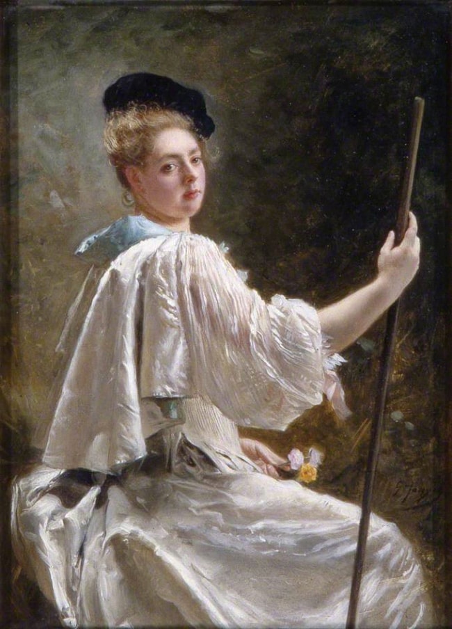 Lady with a Staff by Gustave Jean Jacquet - Art Renewal Center