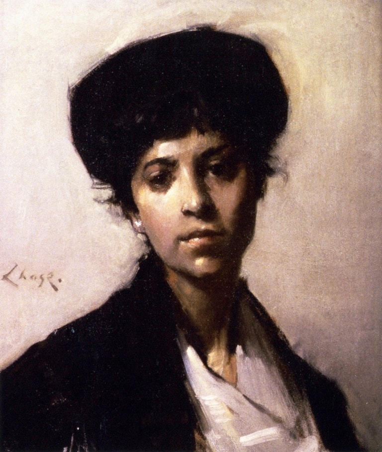 Portrait of Woman by William Merritt Chase - Art Renewal Center
