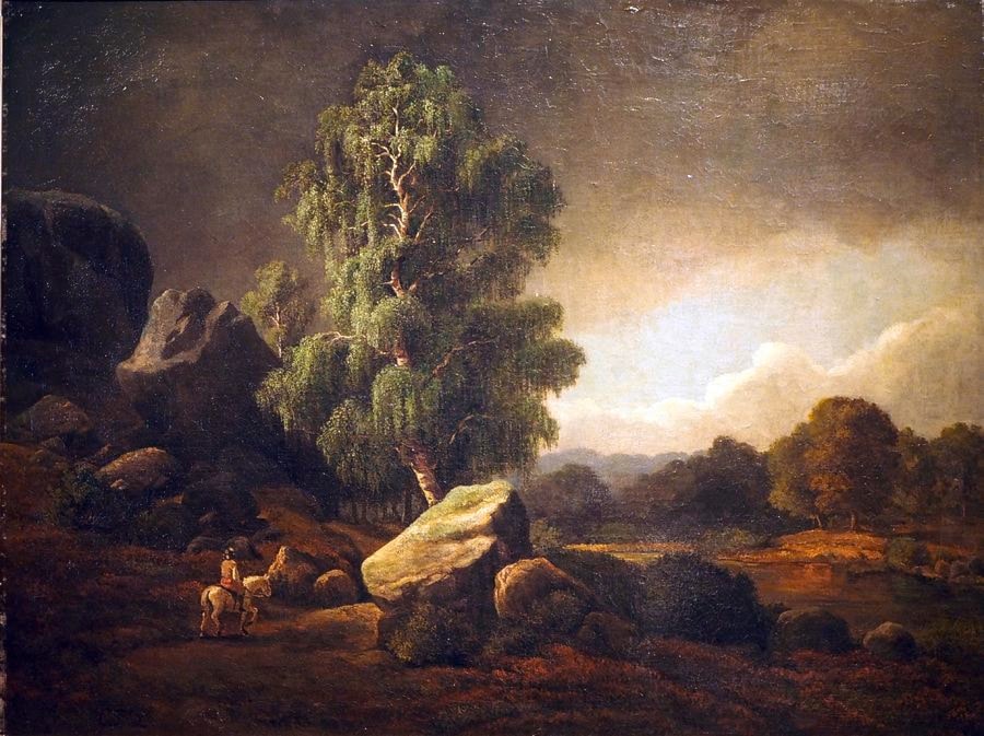 Thunderstorm Landscape with Rider by Karl Friedrich Lessing - Art ...