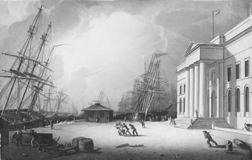 The Custom House at Greenock, Scotland by Robert Salmon - Art Renewal ...