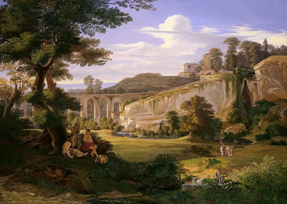 View of the Bay of Salerno by August Riedel - Art Renewal Center